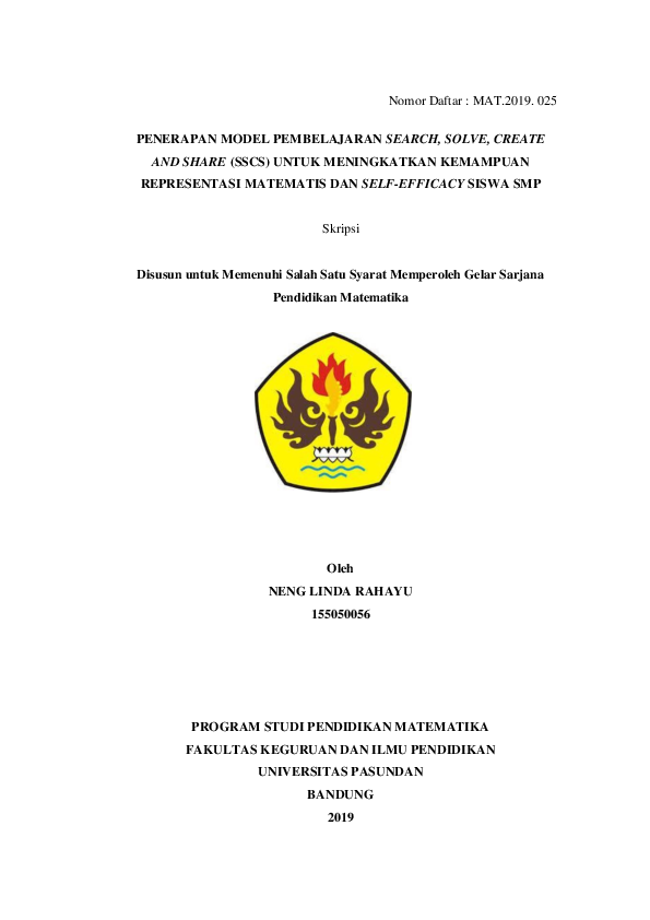 (PDF) Penerapan Model Pembelajaran Search, Solve, Create and Share (SSCS) Untuk Meningkatkan ...