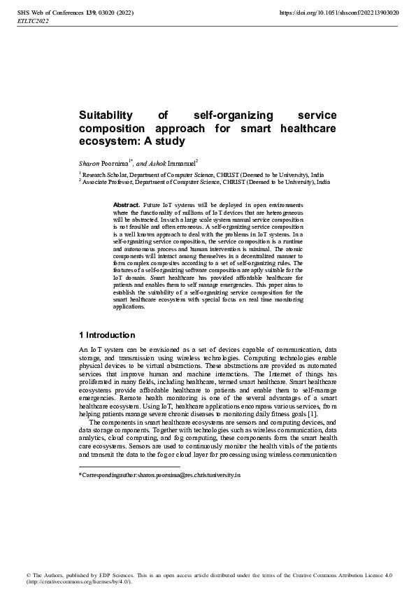 (PDF) Suitability of self-organizing service composition approach for ...