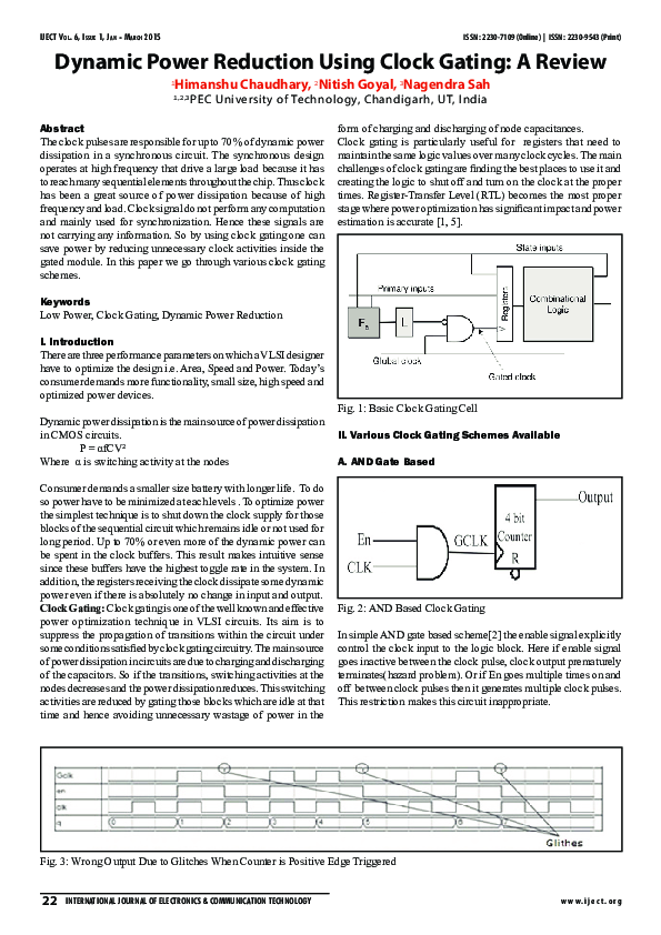 Pdf Dynamic Power Reduction Using Clock Gating A Review