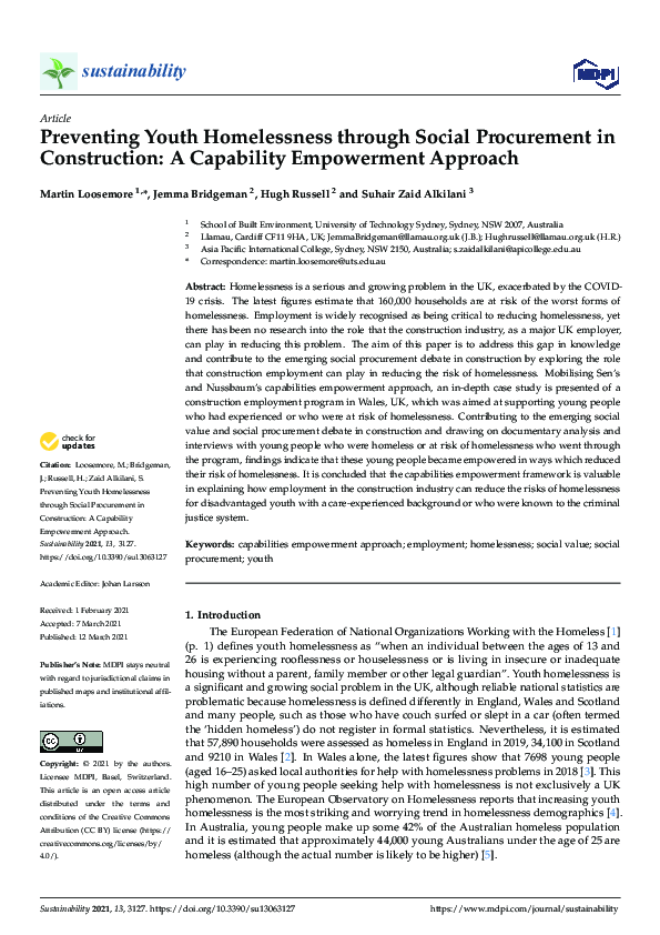 (PDF) Preventing Youth Homelessness through Social Procurement in ...