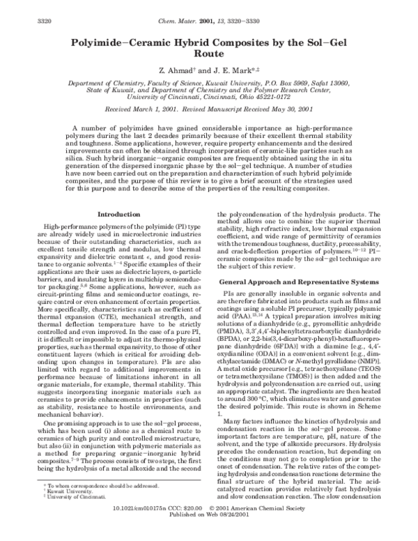 (PDF) Polyimide−Ceramic Hybrid Composites by the Sol−Gel Route