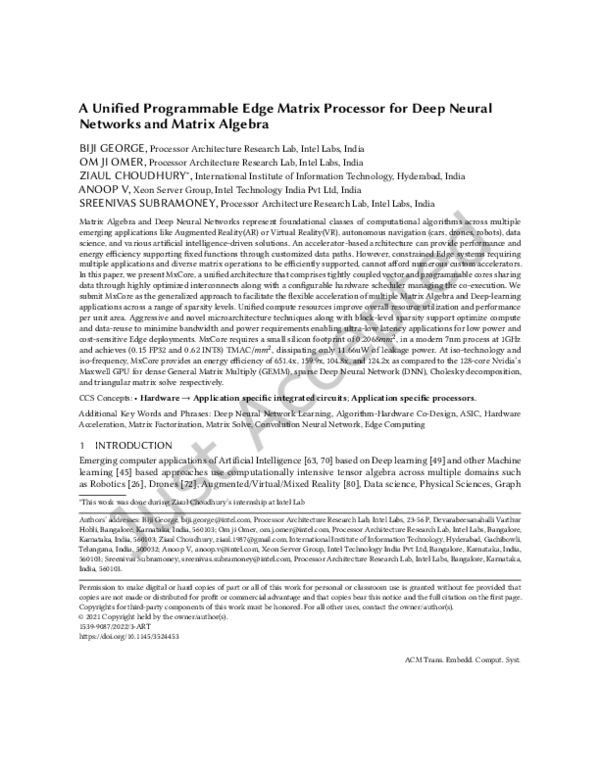 (PDF) A Unified Programmable Edge Matrix Processor for Deep Neural ...