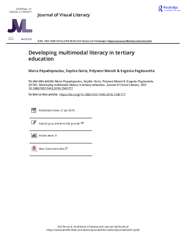 (PDF) Developing multimodal literacy in tertiary education