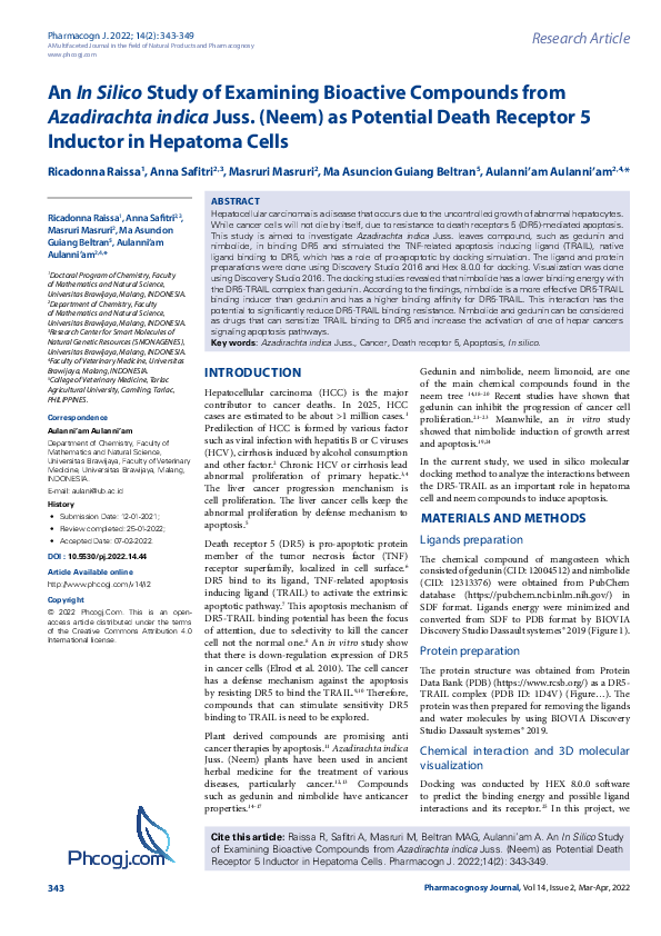 (PDF) An In Silico Study of Examining Bioactive Compounds from ...