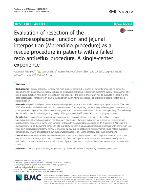 (PDF) Evaluation of resection of the gastroesophageal junction and ...