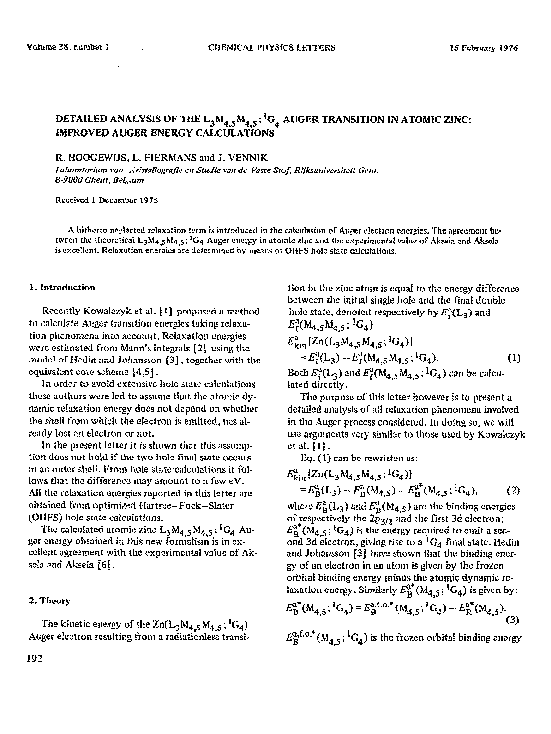 (PDF) Detailed analysis of the L3M4,5M4,5; 1G4 Auger transition in ...