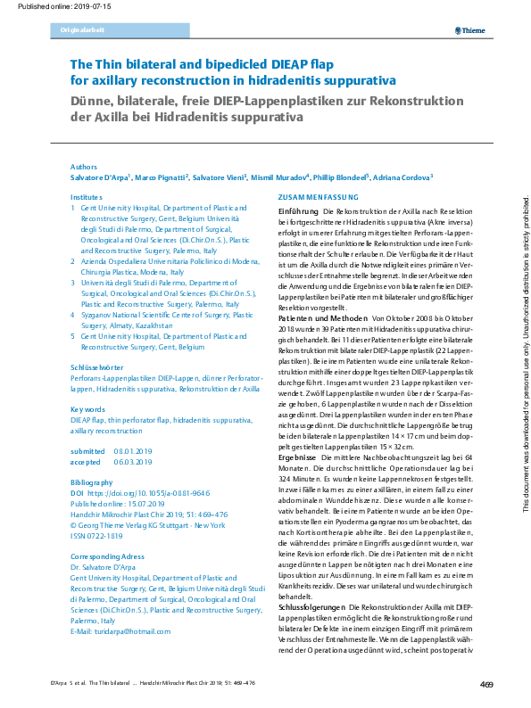 (PDF) The Thin bilateral and bipedicled DIEAP flap for axillary ...