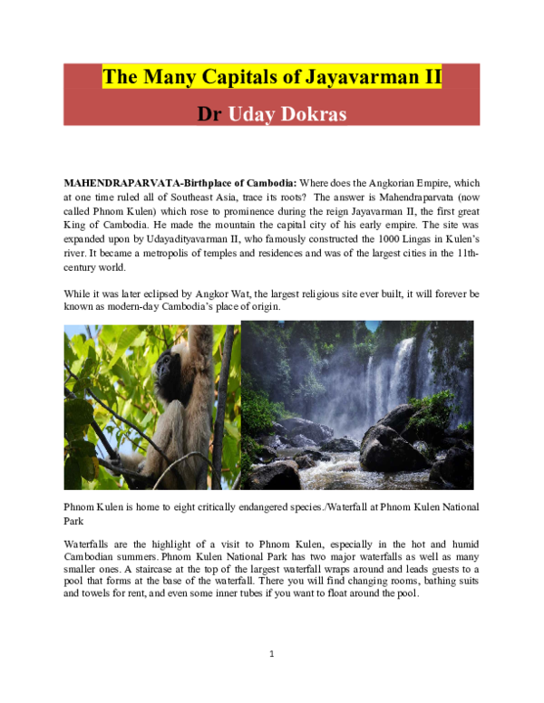 (DOC) The Many Capitals of Jayavarman II