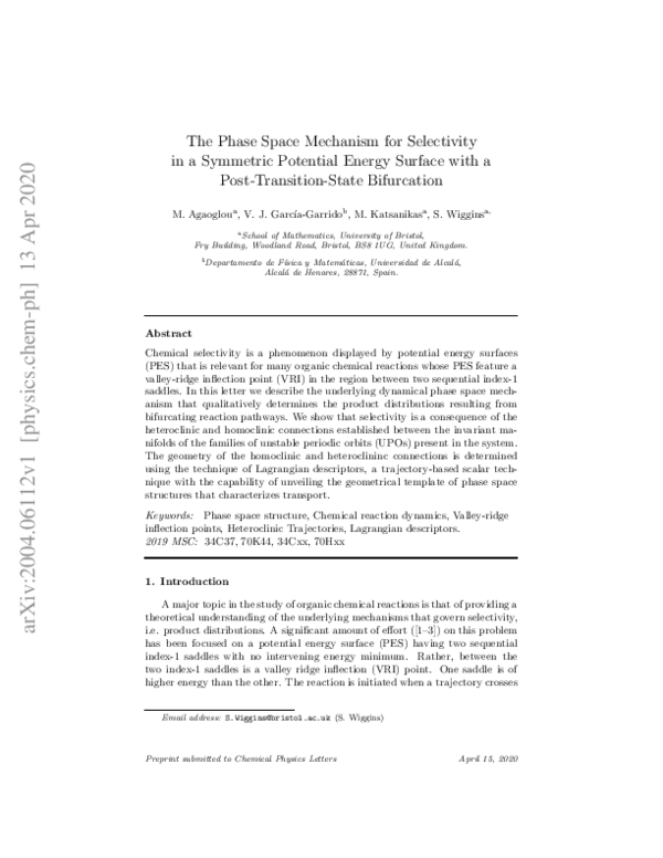 (PDF) The phase space mechanism for selectivity in a symmetric ...
