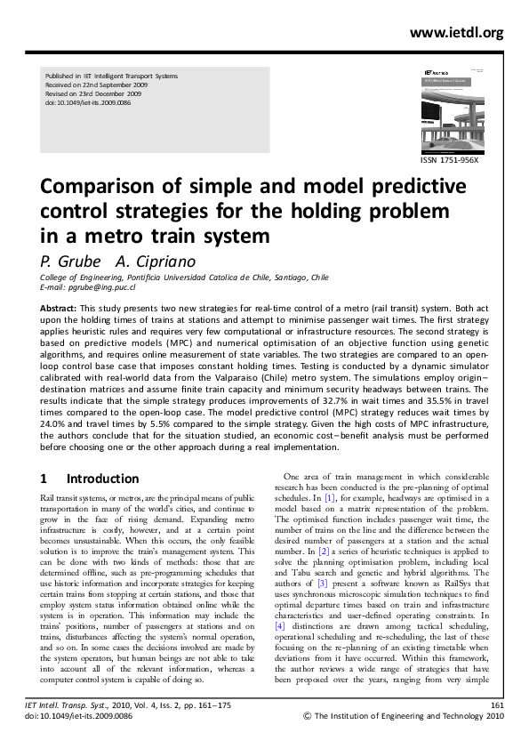 (PDF) Comparison of simple and model predictive control strategies for ...