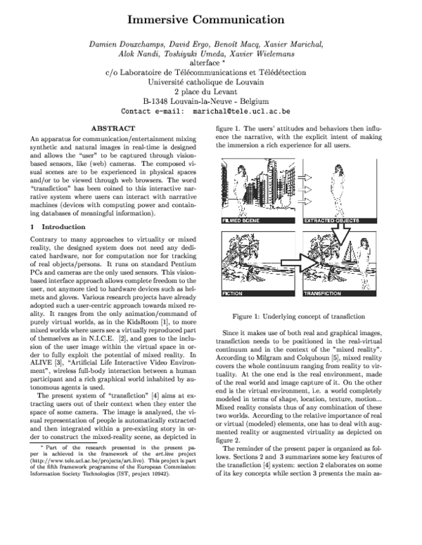 (PDF) Immersive Communication