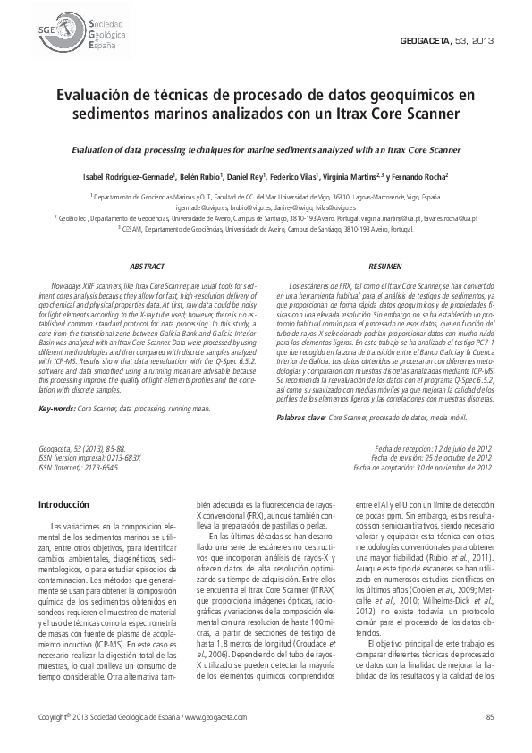 (PDF) Evaluación de técnicas de procesado de datos geoquímicos en ...