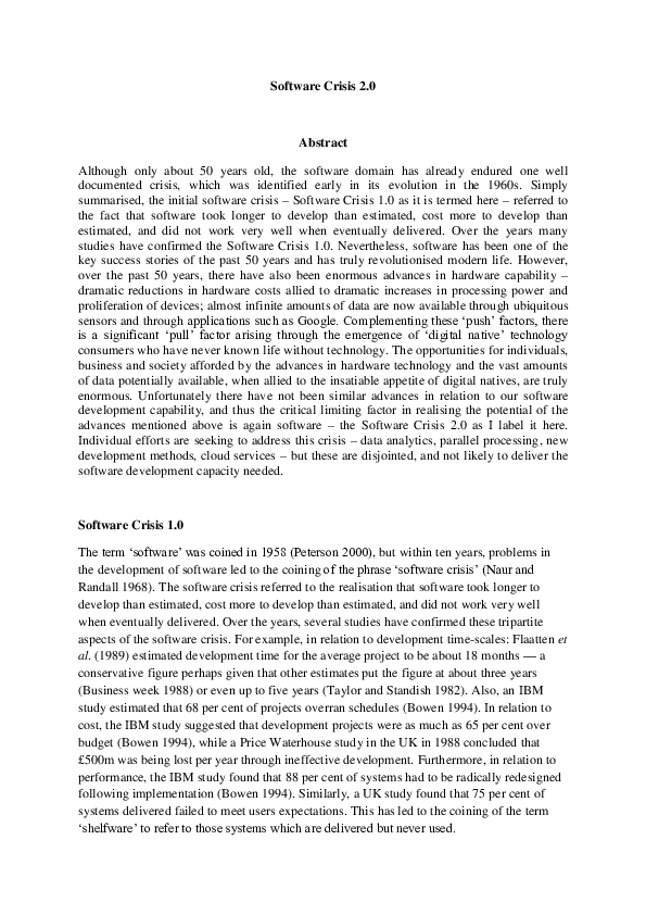 (PDF) Software Crisis 2.0