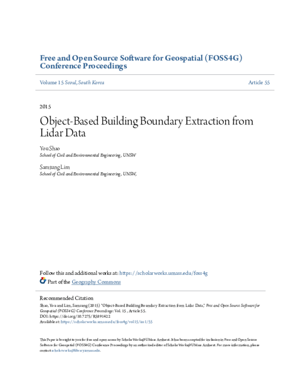 (PDF) Object-Based Building Boundary Extraction from Lidar Data | Samsung Lim - Academia.edu