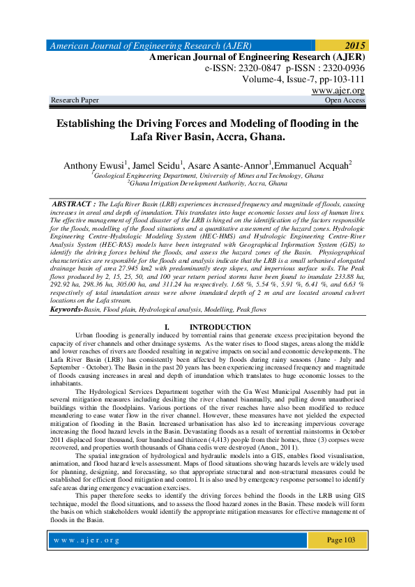 (PDF) Establishing the Driving Forces and Modeling of flooding in the ...