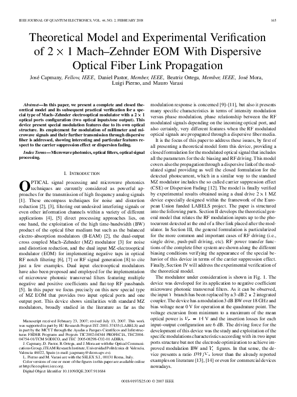 (PDF) Theoretical Model and Experimental Verification of 2 $\,\times ...