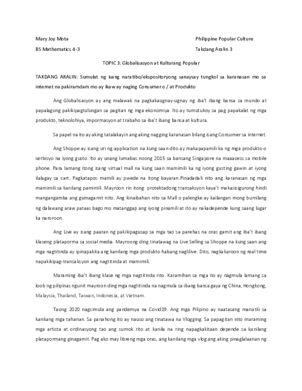 (PDF) Takdang Aralin