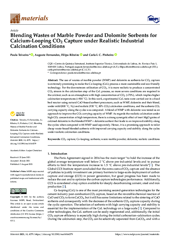 (PDF) Blending Wastes of Marble Powder and Dolomite Sorbents for ...