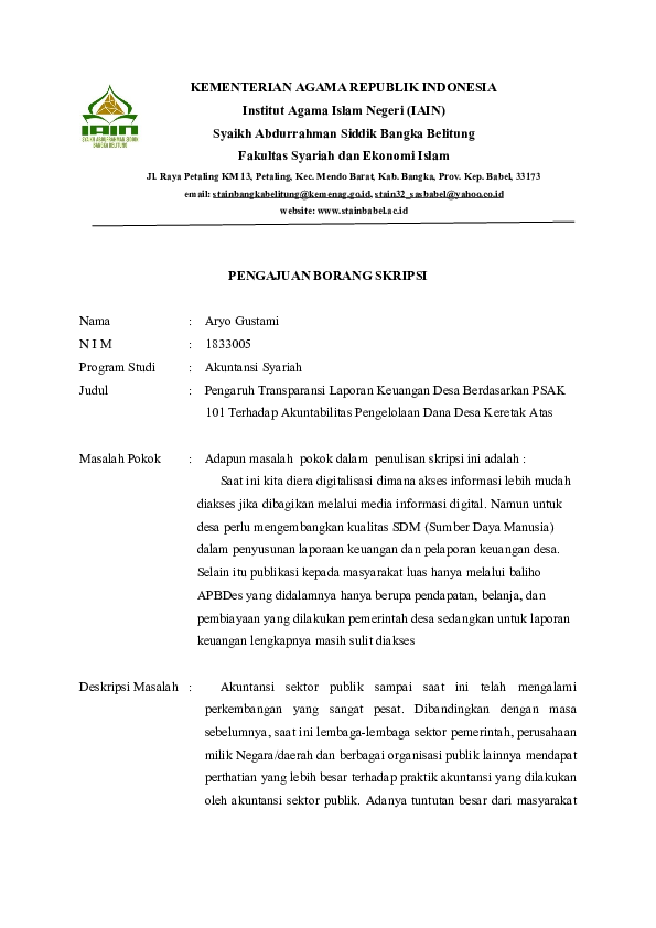 (DOC) Pengajuan borang aryo sip