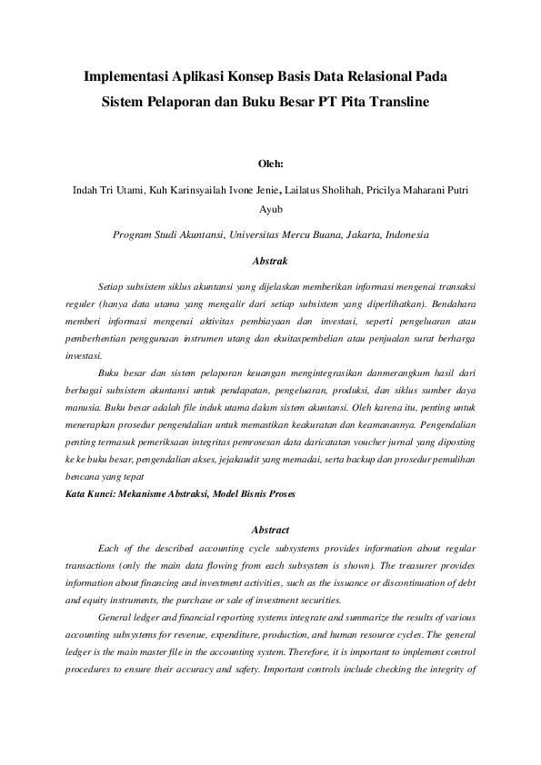 (PDF) Implementasi Aplikasi Konsep Basis Data Relasional Pada Sistem Pelaporan dan Buku Besar PT ...