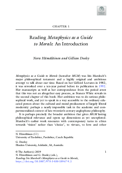 (PDF) Reading Metaphysics as a Guide to Morals: An Introduction