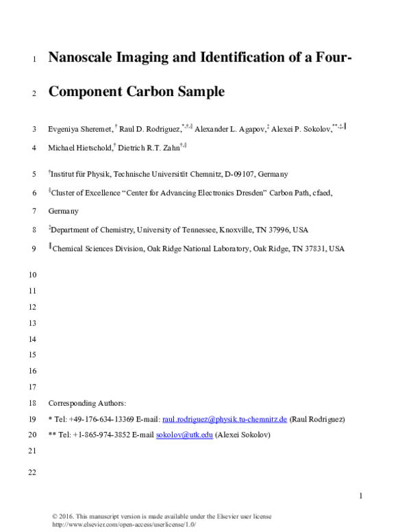 (PDF) Nanoscale imaging and identification of a four-component carbon ...