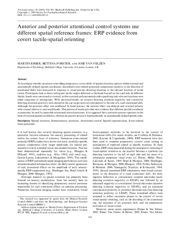 (PDF) Anterior and posterior attentional control systems use different spatial reference frames ...