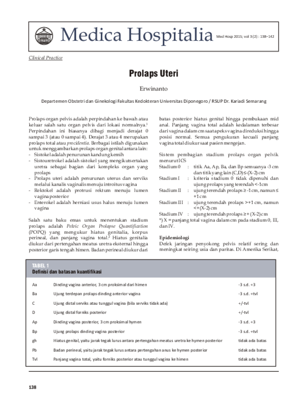 (PDF) Prolaps Uteri
