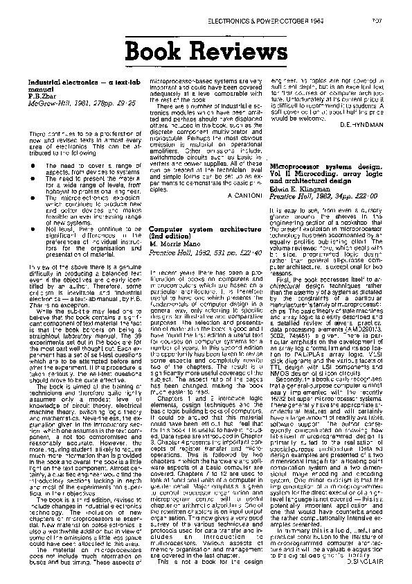 (PDF) Microprocessor Systems Design. Vol. II: Microcoding, Array Logic and Architectural Design