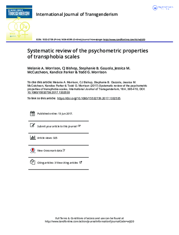 (PDF) Systematic review of the psychometric properties of transphobia ...