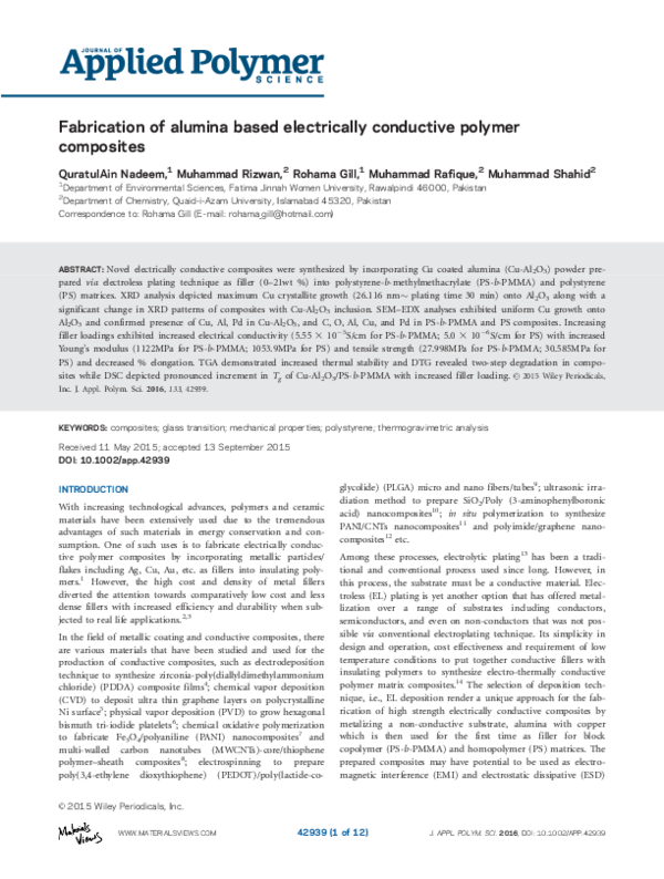 (PDF) Fabrication of alumina based electrically conductive polymer ...