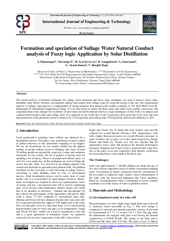 (PDF) Formation and speciation of Sullage Water Natural Conduct ...