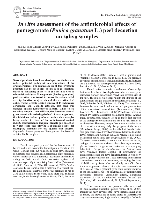 (PDF) In vitro assessment of the antimicrobial effects of pomegranate ...