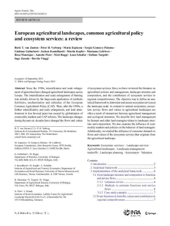 (PDF) European agricultural landscapes, common agricultural policy and ...
