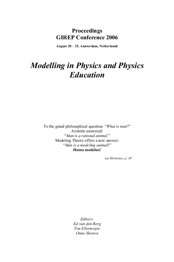 (PDF) Modelling in Physics and Physics Education