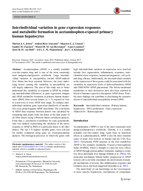 (PDF) Interindividual variation in gene expression responses and ...