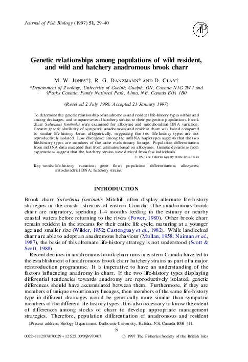 (PDF) Genetic relationships among populations of wild resident, and ...