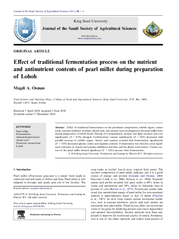 (PDF) Effect of traditional fermentation process on the nutrient and ...