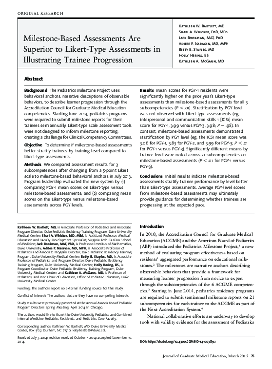 (PDF) Milestone-Based Assessments Are Superior to Likert-Type ...