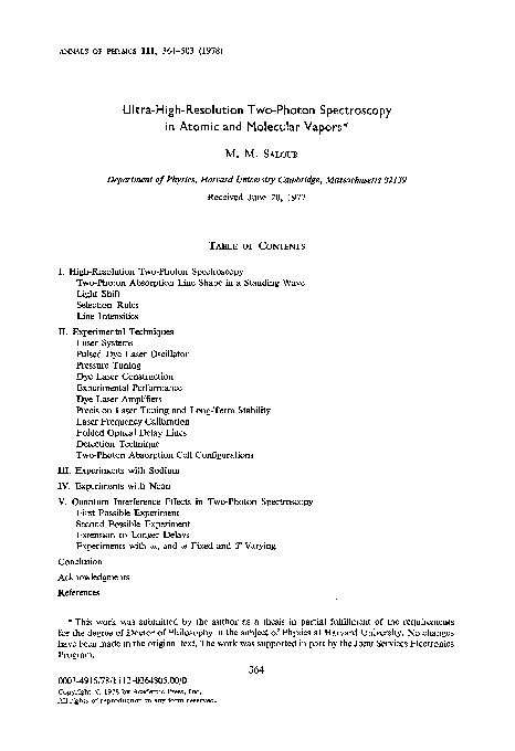 (PDF) Ultra-high-resolution two-photon spectroscopy in atomic and ...