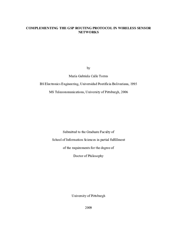 (PDF) Complementing the gsp routing protocol in wireless sensor networks