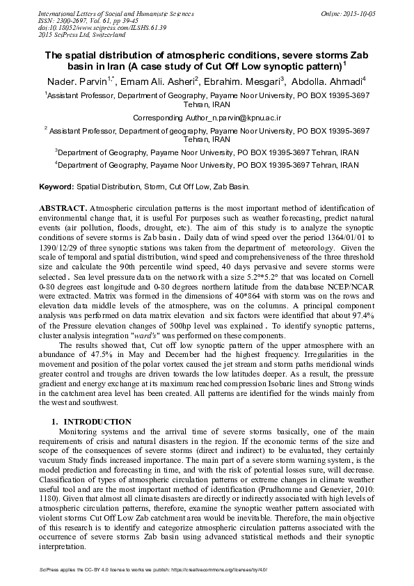 (PDF) The Spatial Distribution of Atmospheric Conditions, Severe Storms ...