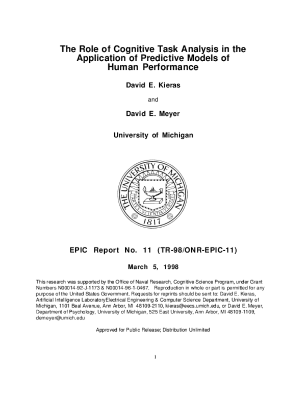 (PDF) Cognitive Task Analysis for Predictive Modeling