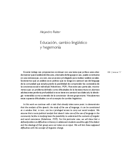 (PDF) Educación, Cambio Lingüístico y Hegemonía