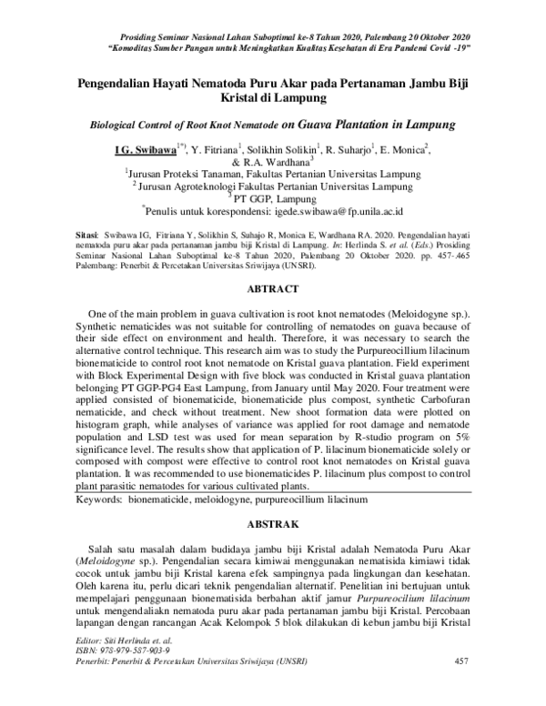(PDF) Pengendalian Hayati Nematoda Puru Akar Pada Pertanaman Jambu Biji ...