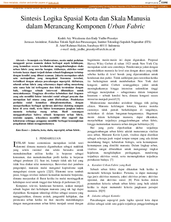 (PDF) Sintesis Logika Spasial Kota dan Skala Manusia dalam Merancang ...