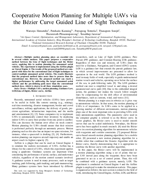 (PDF) Cooperative Motion Planning for Multiple UAVs via the Bézier ...