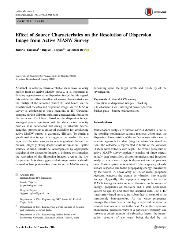 (PDF) Effect of Source Characteristics on the Resolution of Dispersion ...