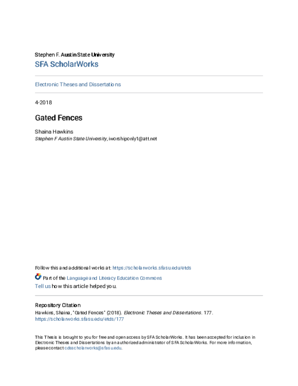 (PDF) Gated Fences | Shaina Hawkins - Academia.edu