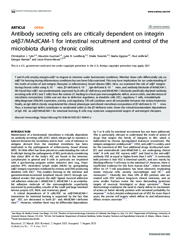 (PDF) Antibody secreting cells are critically dependent on integrin ...